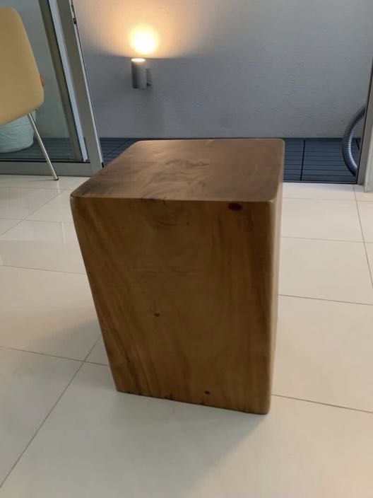 Solid wood block side table, Furniture & Home Living, Furniture, Tables & Sets on Carousell