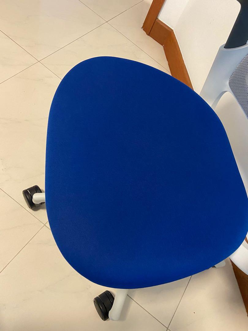 Steelcase Series 1 White frame x Blue seat, Furniture & Home Living ...