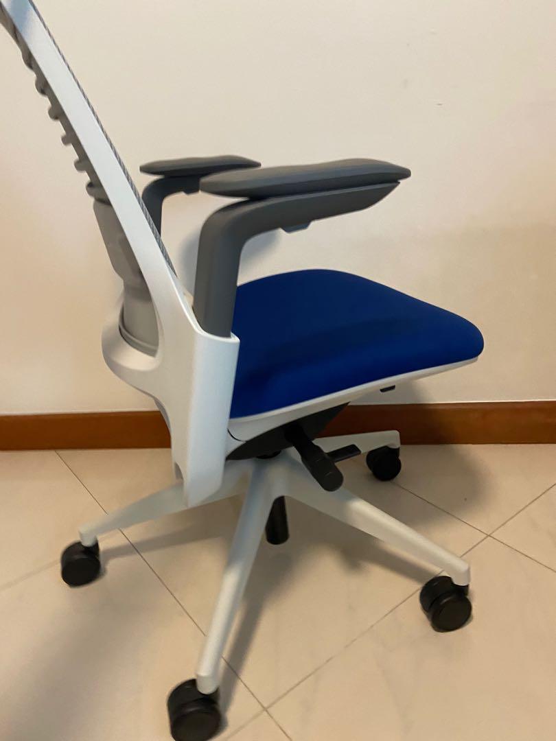 Steelcase Series 1 White frame x Blue seat, Furniture & Home Living ...