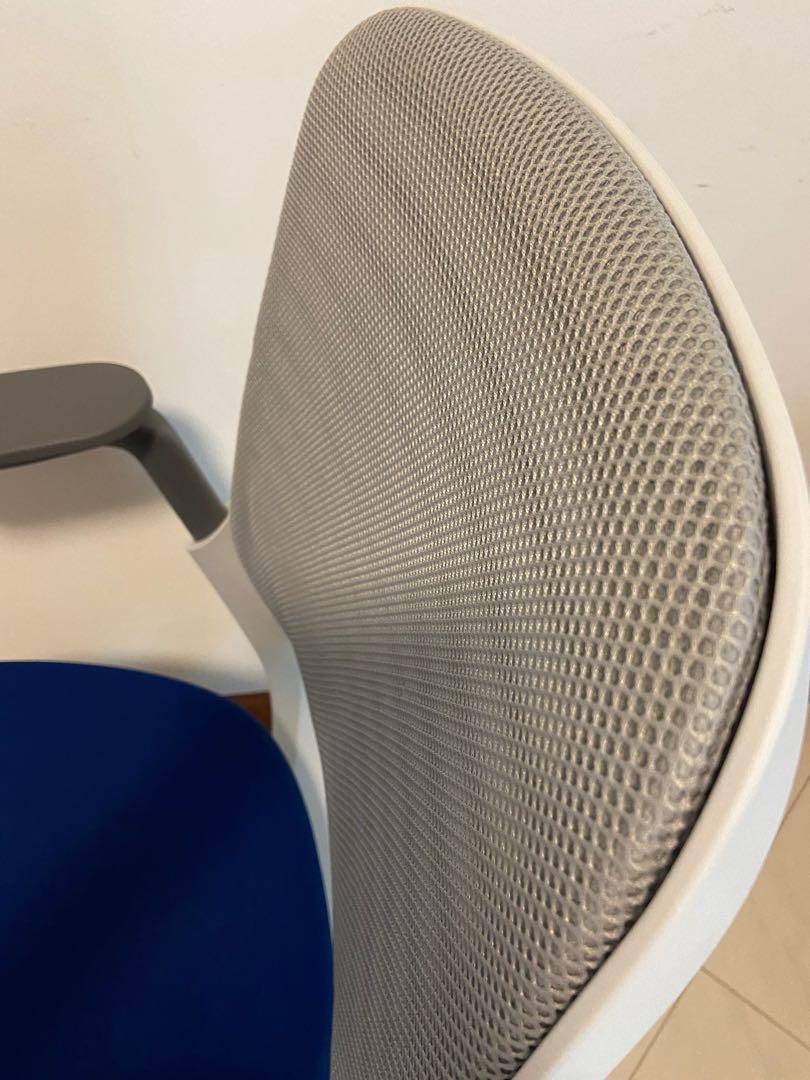 Steelcase Series 1 White frame x Blue seat, Furniture & Home Living ...