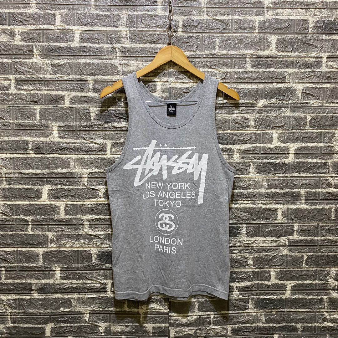 Stussy World Tour Tank Tops, Men's Fashion, Activewear on Carousell