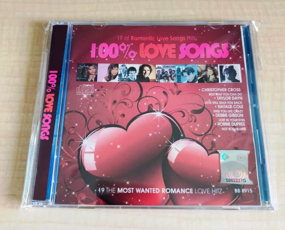 100% Love Songs CD 19 Romantic Love Songs Hits Original Artist John ...