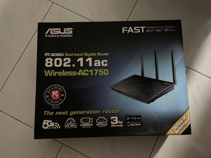 ASUS RT-AC66U 802.11ac Dual-Band Wireless-AC1750 Gigabit Router ...