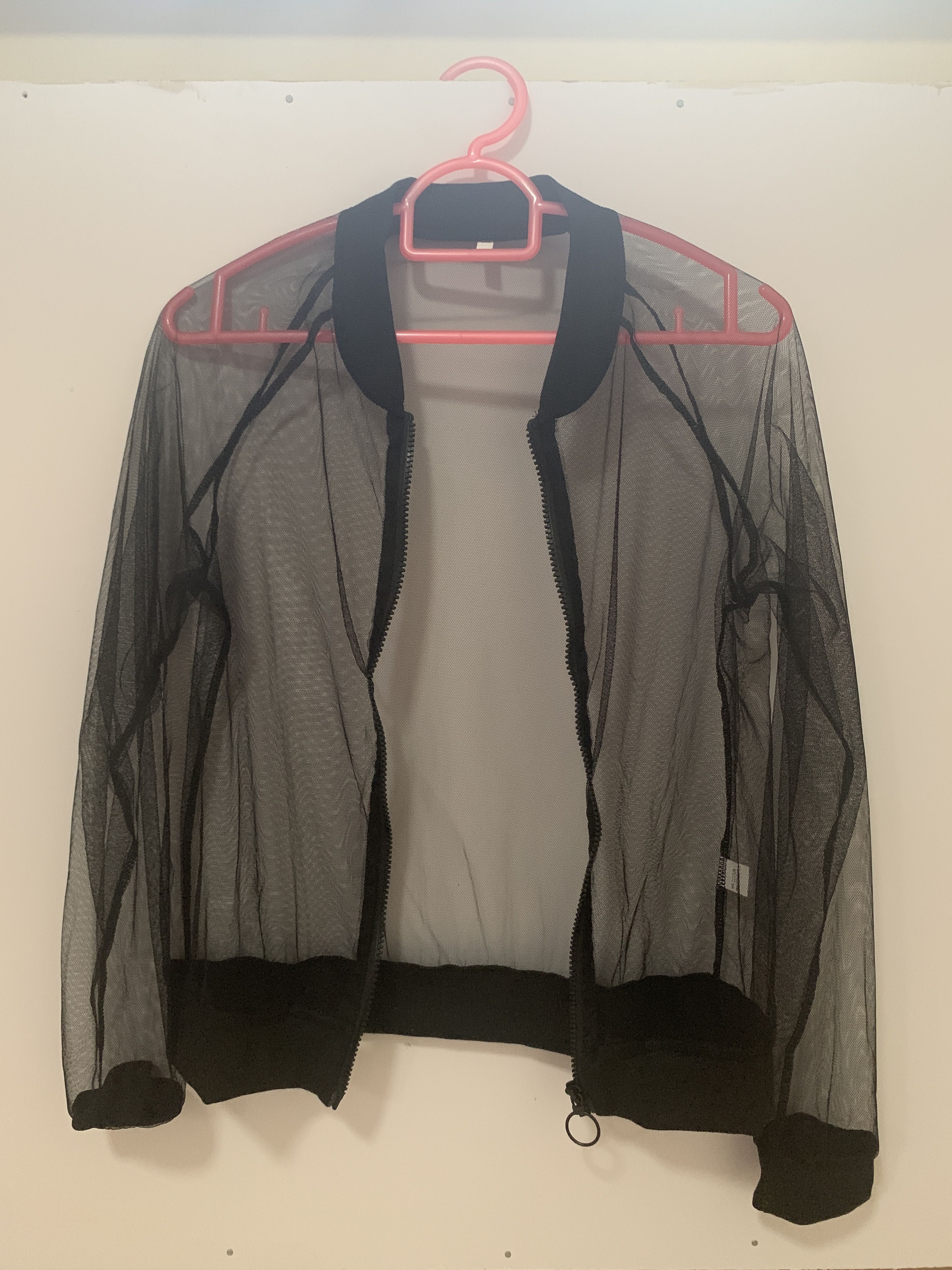 Black see-through/mesh jacket, Women's Fashion, Coats, Jackets and ...
