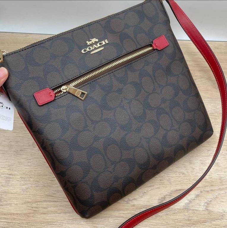 Coach C1554 Signature Rowan File Bag Medium Crossbody in Color Brown ...