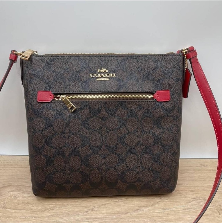 Coach C1554 Signature Rowan File Bag Medium Crossbody in Color Brown ...