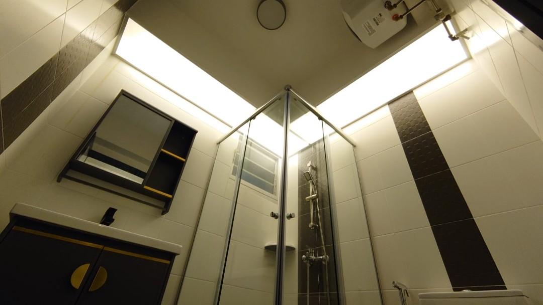 Bathroom Acrylic Panel / Cove Light for HDB BTO (With Lighting Option ...