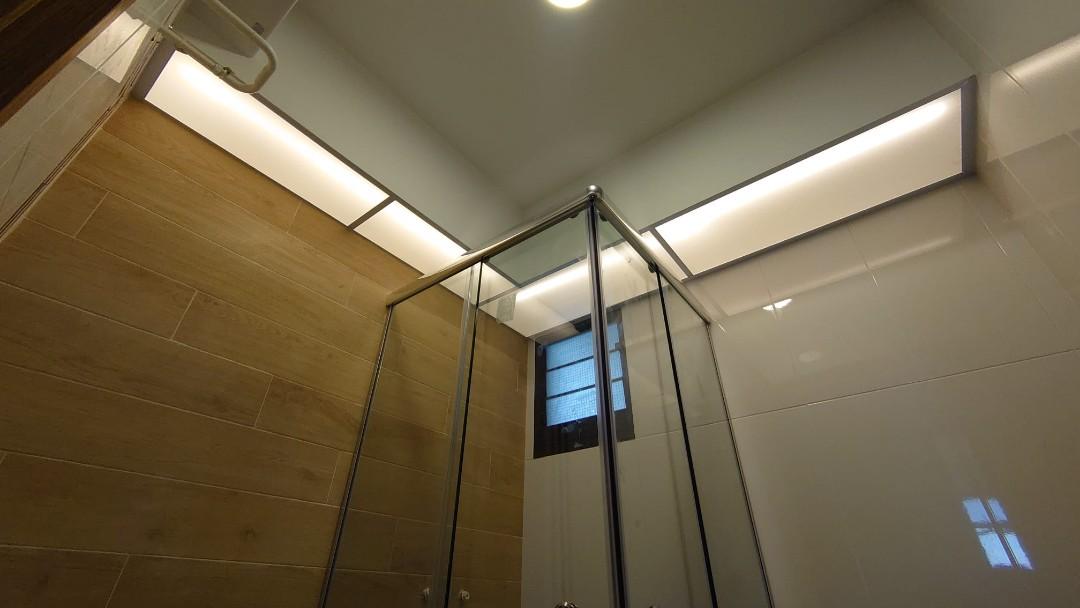 Bathroom Acrylic Panel / Cove Light for HDB BTO (With Lighting Option ...