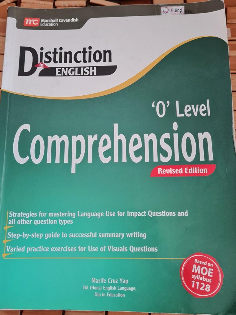 Distinction in English 'O' Level comprehension, Hobbies & Toys, Books ...