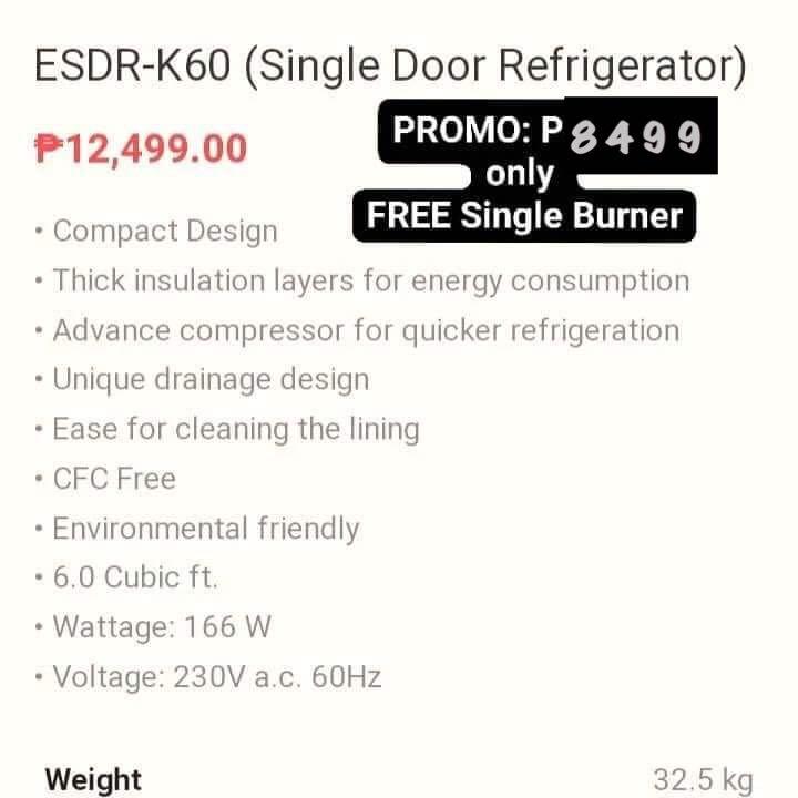 Eureka 6 cubic refrigerator mall display pull out, Community on Carousell