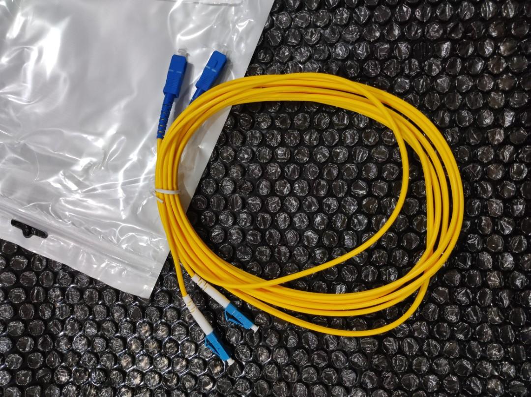 Fiber Optic Cable SC-LC Duplex Yellow FOC Patch Cable, Computers & Tech ...