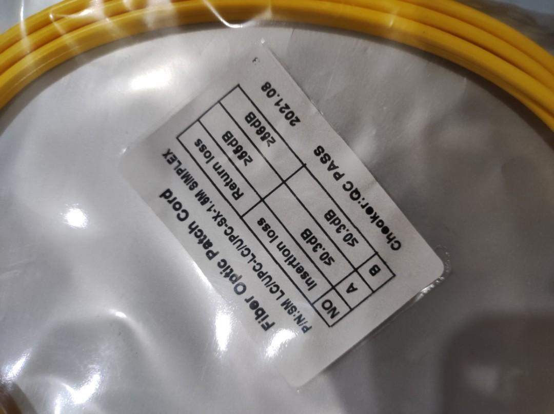 Fiber Optic Cable SC-LC Duplex Yellow FOC Patch Cable, Computers & Tech ...