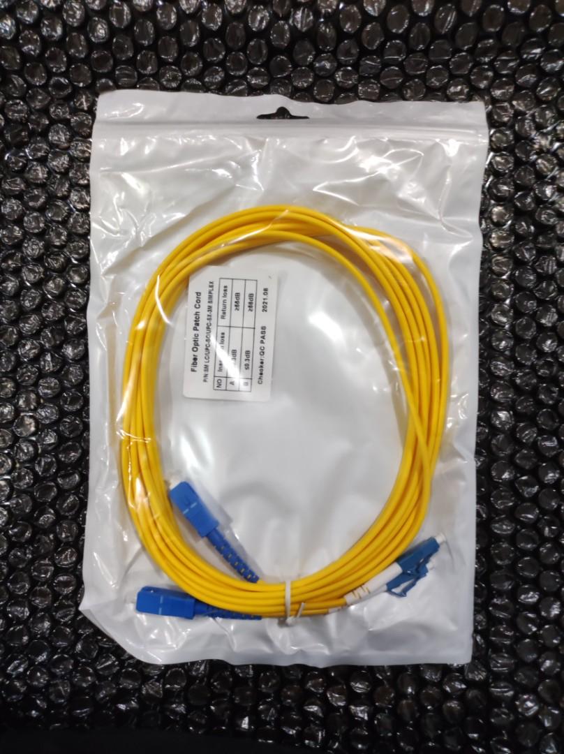 Fiber Optic Cable SC-LC Duplex Yellow FOC Patch Cable, Computers & Tech ...
