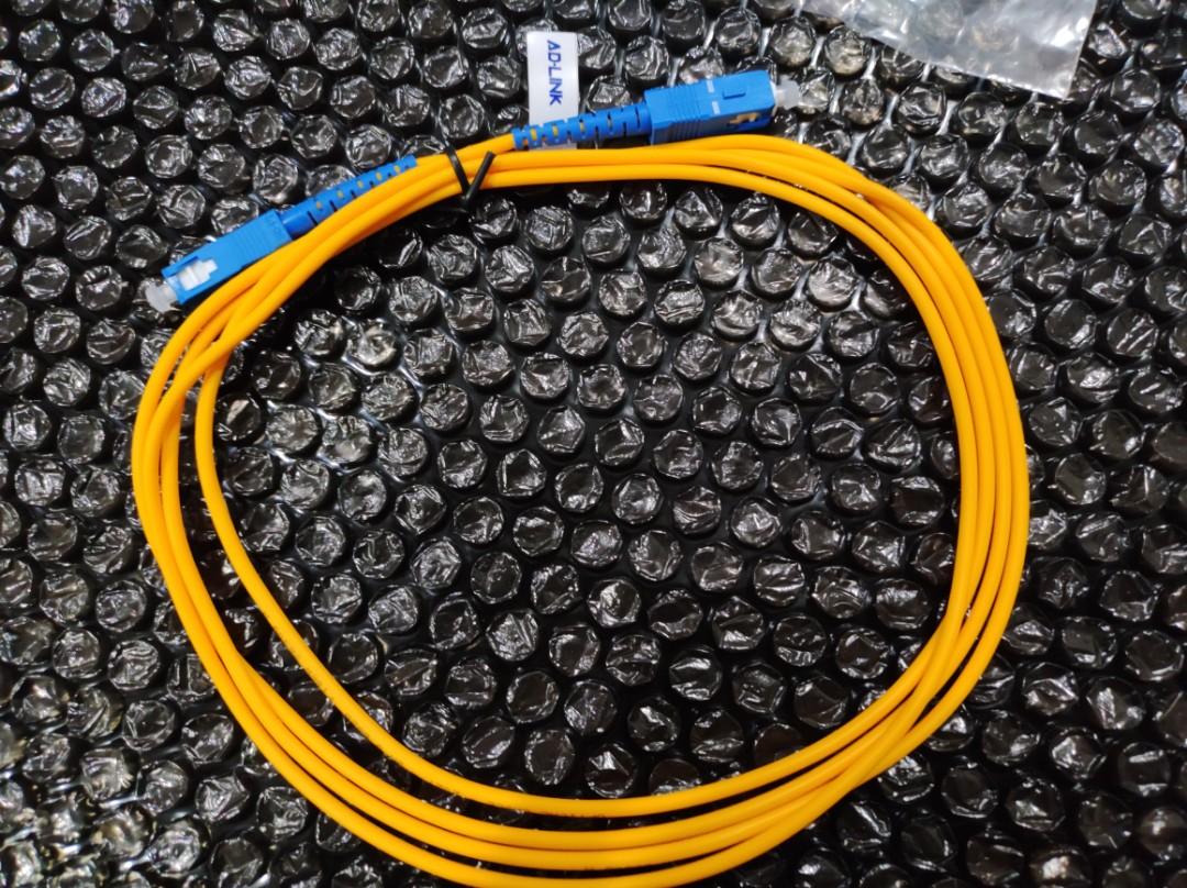 Fiber Optic Cable SC-SC UPC Yellow FOC Patch Cable, Computers & Tech ...