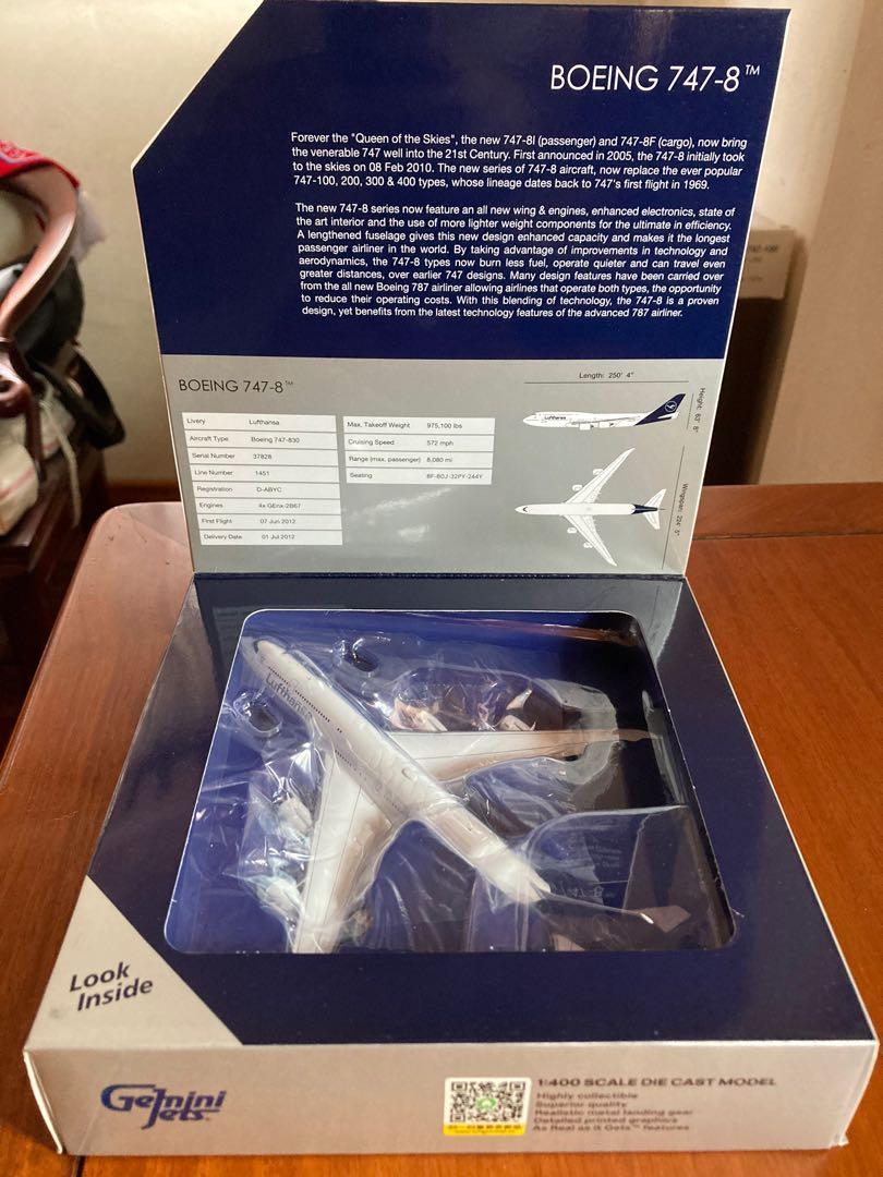 Lufthansa Boeing 747-8i Gemini Jets 1:400 model, Hobbies & Toys, Toys ...