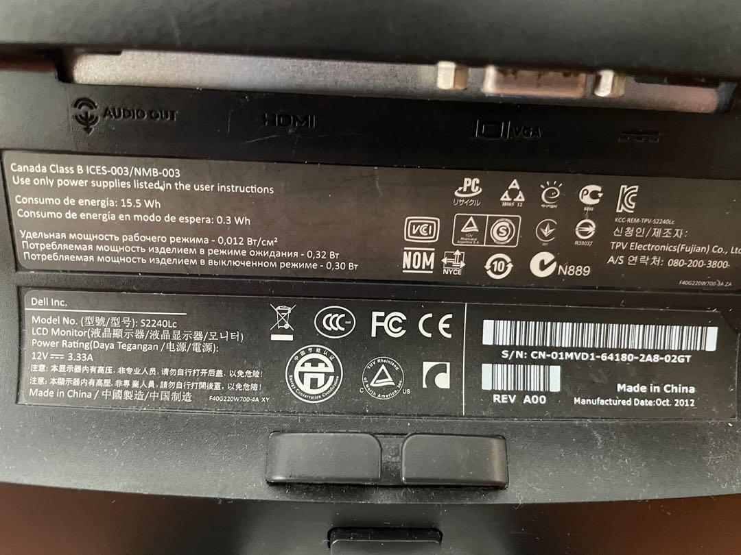 Monitor Dell S2240Lc, Computers & Tech, Desktops on Carousell