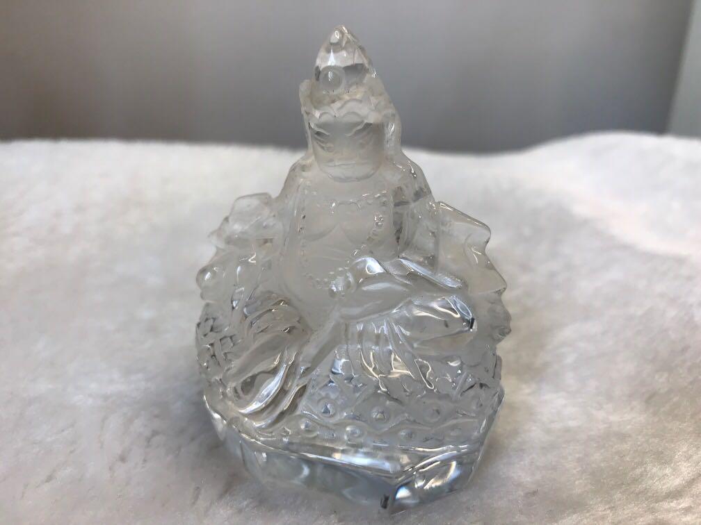Natural Brazil White Crystal God of Wealth Zambala 天然白水晶黄财神, Women's ...