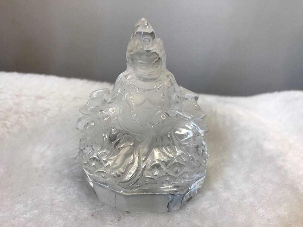 Natural Brazil White Crystal God of Wealth Zambala 天然白水晶黄财神, Women's ...