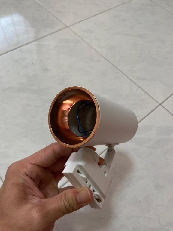 New Track light (white/rose gold), Furniture & Home Living, Lighting ...