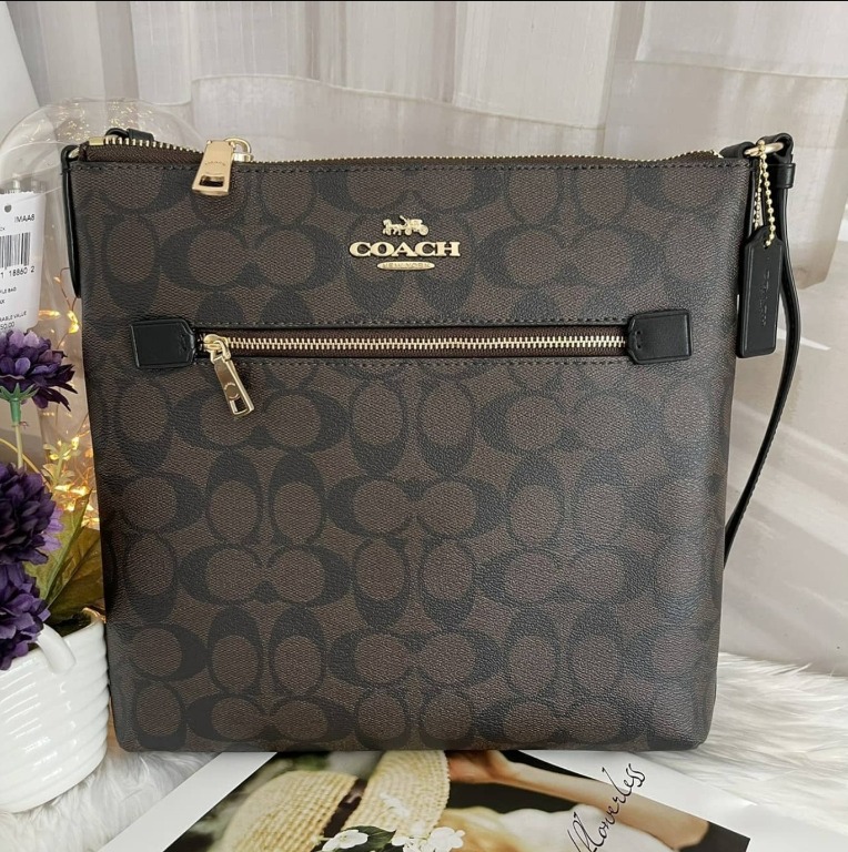 Original C1554 Coach Signature Rowan File Bag Medium Crossbody in Color ...