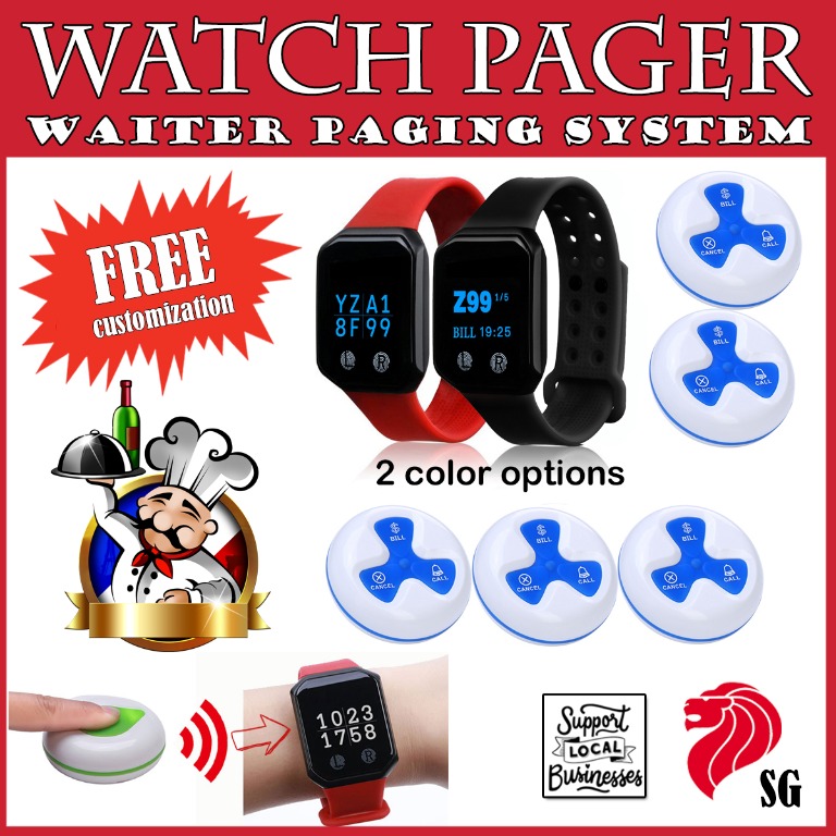 Pager Watch for restaurants waiter calling system table service ...