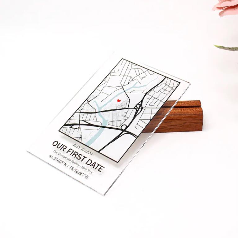 Personalized Acrylic Map, Furniture & Home Living, Home Decor, Frames ...