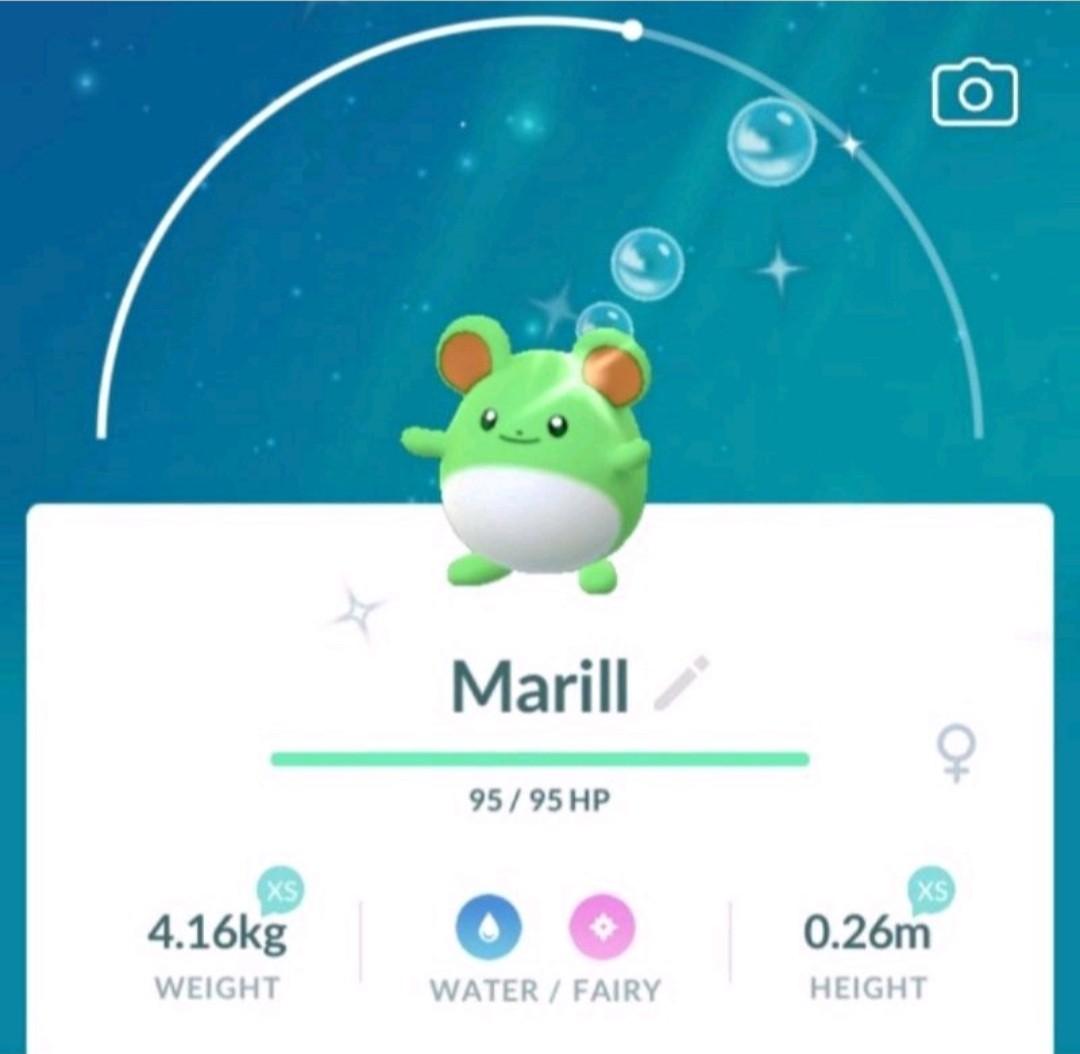 Pokemon Go Shiny Marill pokemon trade service, Video Gaming, Video ...