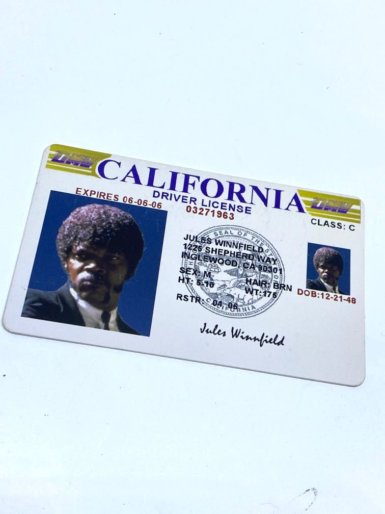Pulp Fiction Drivers License, Hobbies & Toys, Memorabilia ...