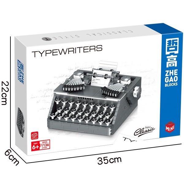 Simulation Retro Brick Mini Retro Typewriter Lego Building Blocks ...