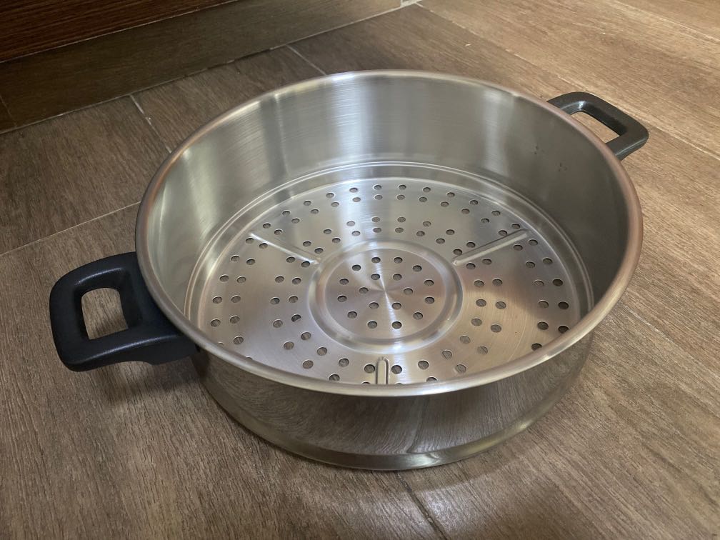 Steamer layer pot, 30cm wide with holes for steaming, Furniture & Home ...