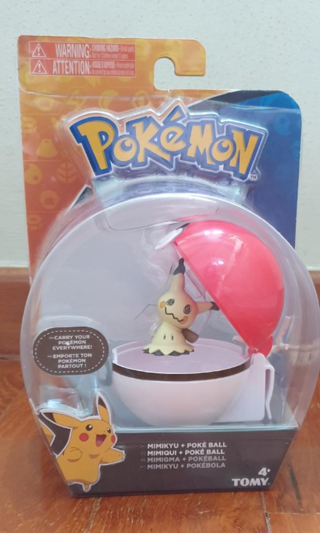 TOMY pokemon mimikyu collectible figurine + clip n carry pokeball ...