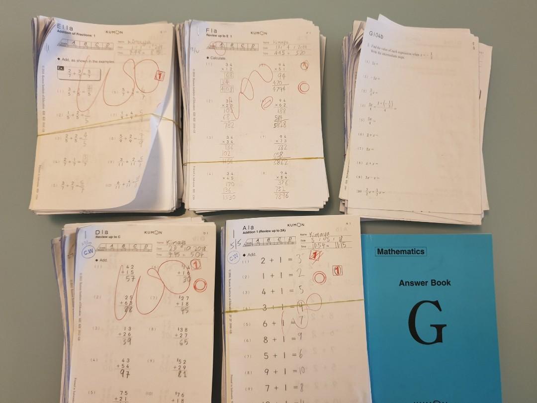 Used Kumon Worksheets Hobbies Toys Books Magazines Assessment