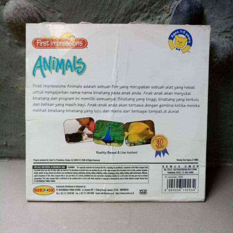 VCD Bekas Original - First Impressions Animals (Untuk 1-5 Tahun), Musik ...