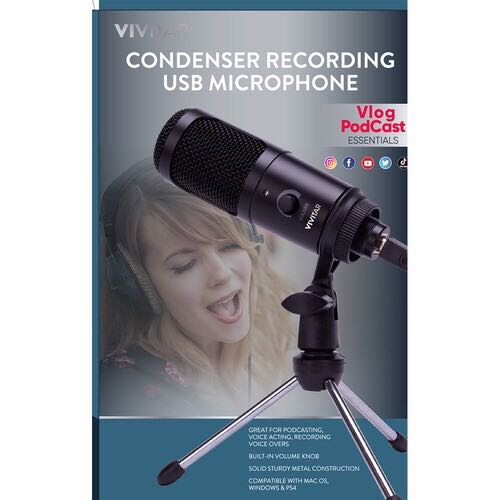 Vivitar Condenser Recording USB Microphone, Audio, Microphones on Carousell