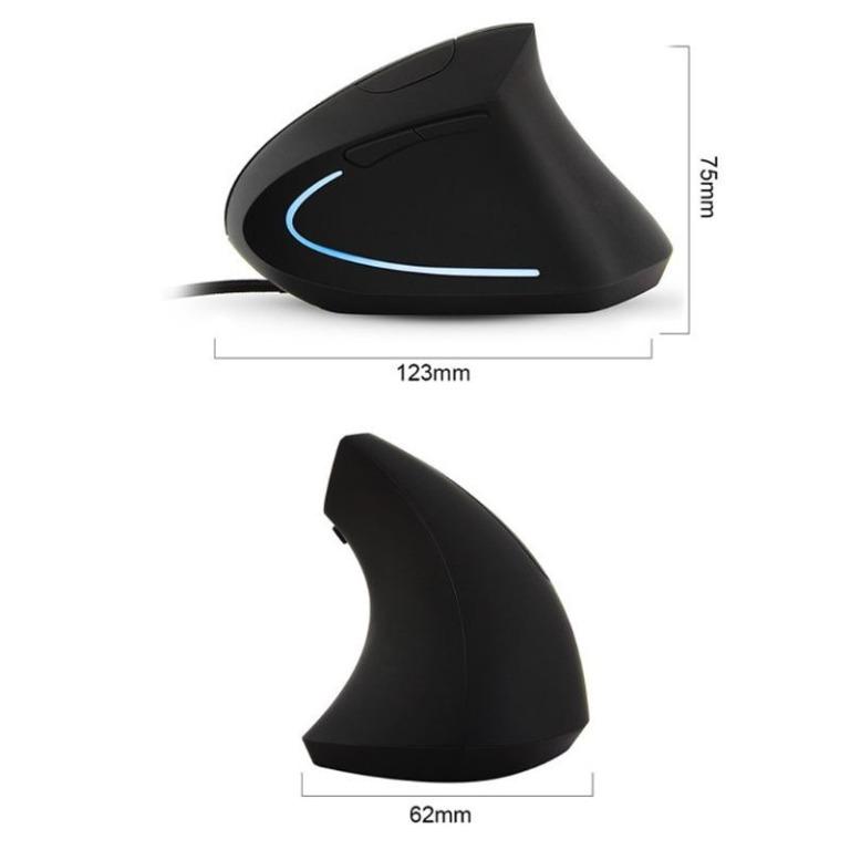 Wired Ergonomic Vertical Mouse Gaming Computer Optical Mice With RGB Light 3200DPI USB Wrist ...