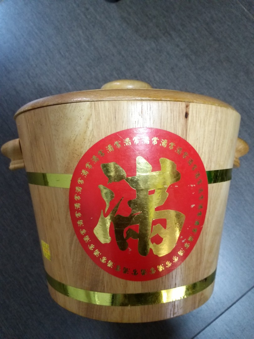 Wooden Rice Container Pot bin, Furniture & Home Living, Kitchenware ...