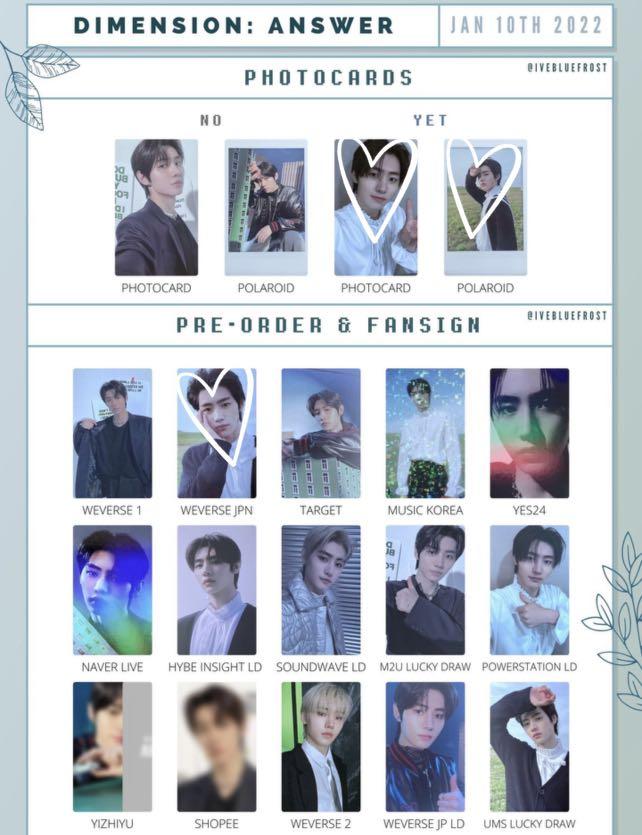 wtb/lf Enhypen Dimension Answer Photocards, Hobbies & Toys, Memorabilia ...
