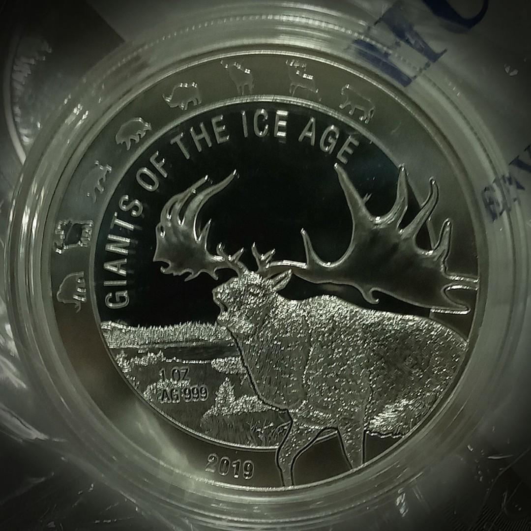 1 oz silver 2019 Ghana Giant of the Ice Age (Deer), Hobbies & Toys ...