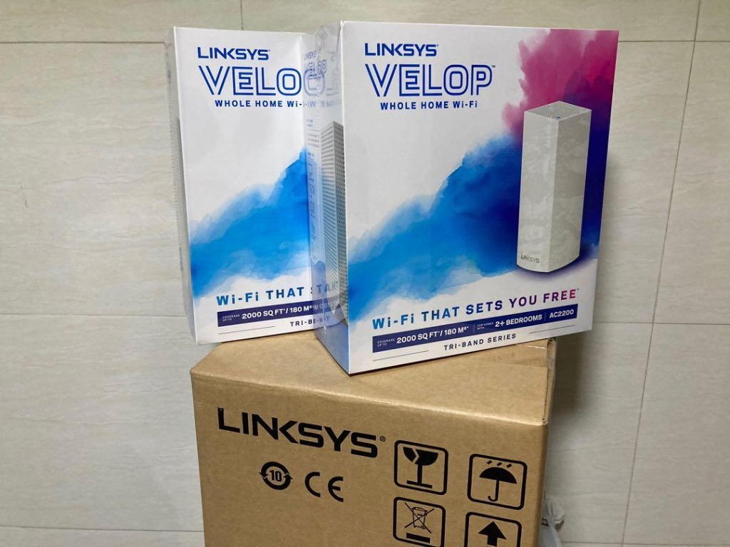 全新 港版 Linksys Velop Intelligent Mesh WiFi System, Tri-Band, 1-Pack White (AC2200) - WHW0301 分體配對 ...