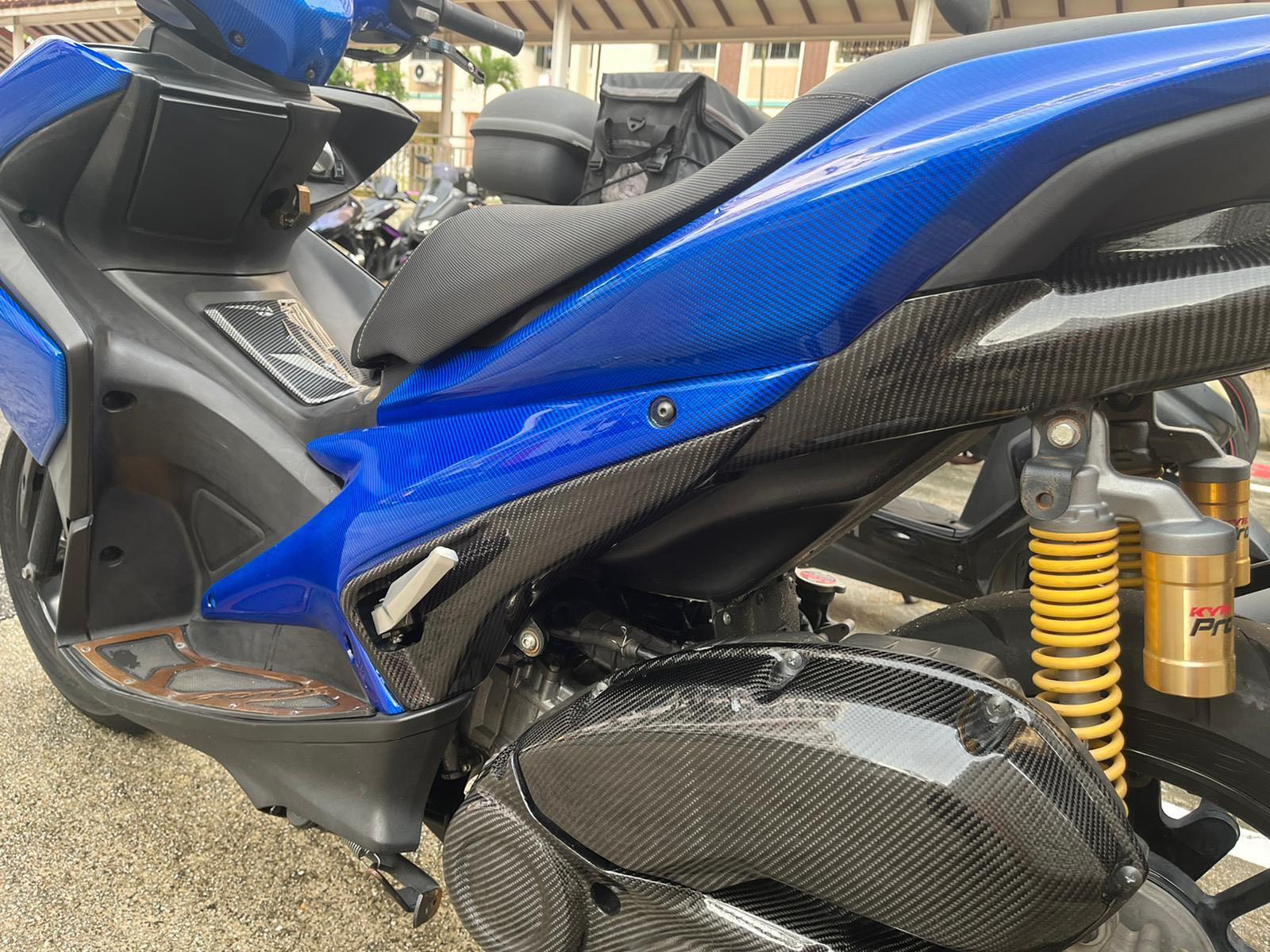 Aerox carbon kevlar candy, Motorcycles, Motorcycle Accessories on Carousell