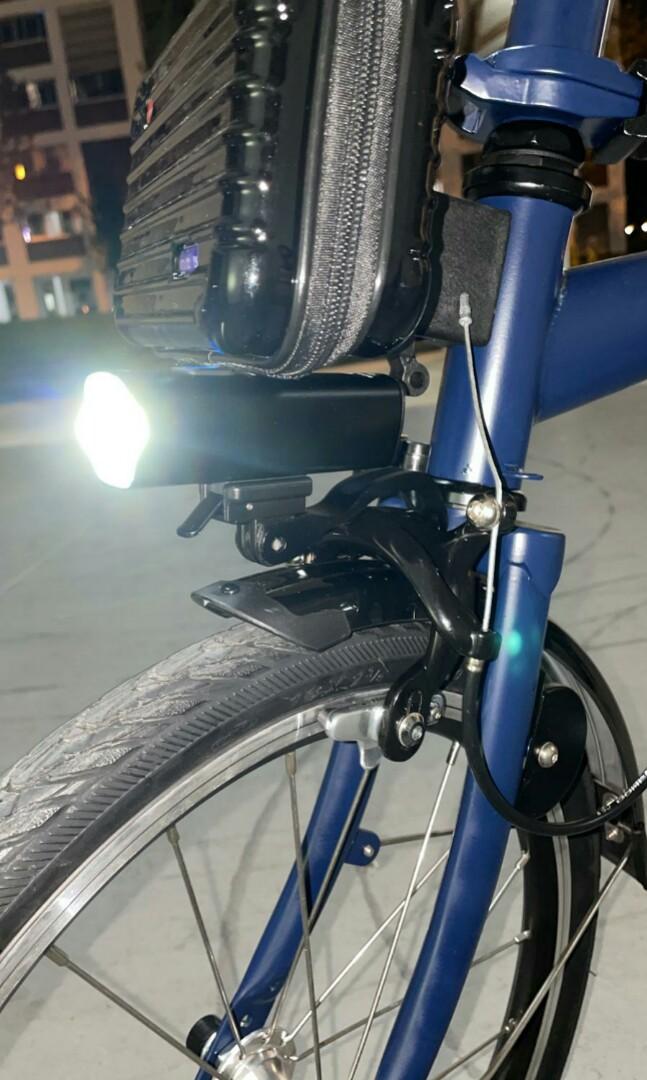 Brompton light and mount by Rockbros V9m-1000 (1000 lumens floodlight ...