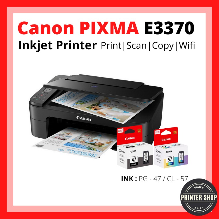 Canon PIXMA E3370 Inkjet Printer, Computers & Tech, Printers, Scanners ...