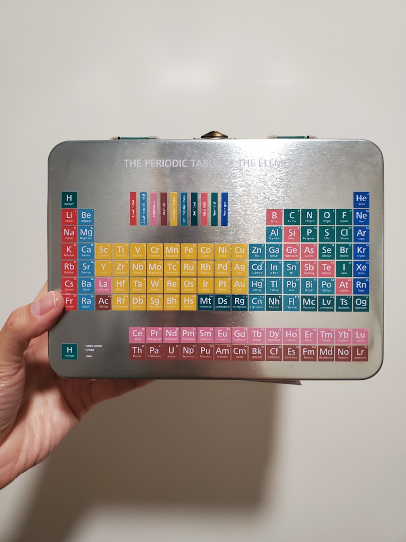 Copenhagen Flying Tiger Periodic Table Lunch Box 元素週期表鐵盒飯盒食物盒, 嘢食 & 嘢飲 ...