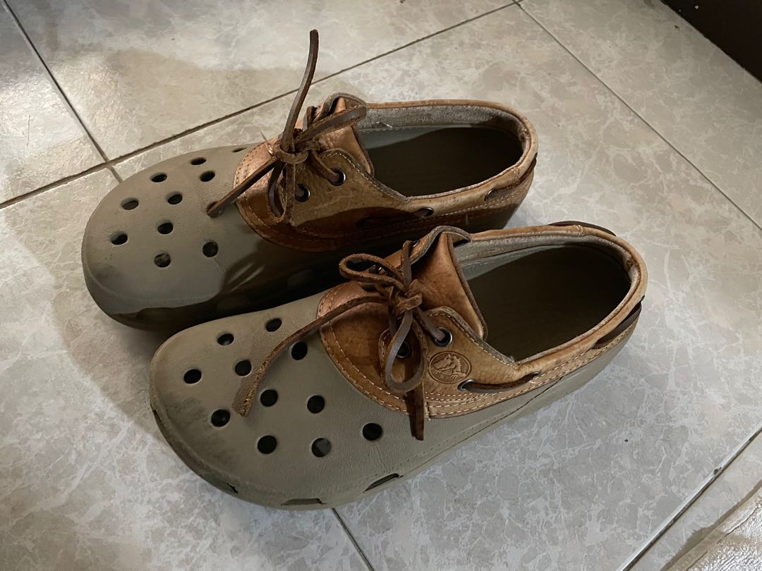 Crocs with leather lace (Rare), Men's Fashion, Footwear, Casual shoes ...