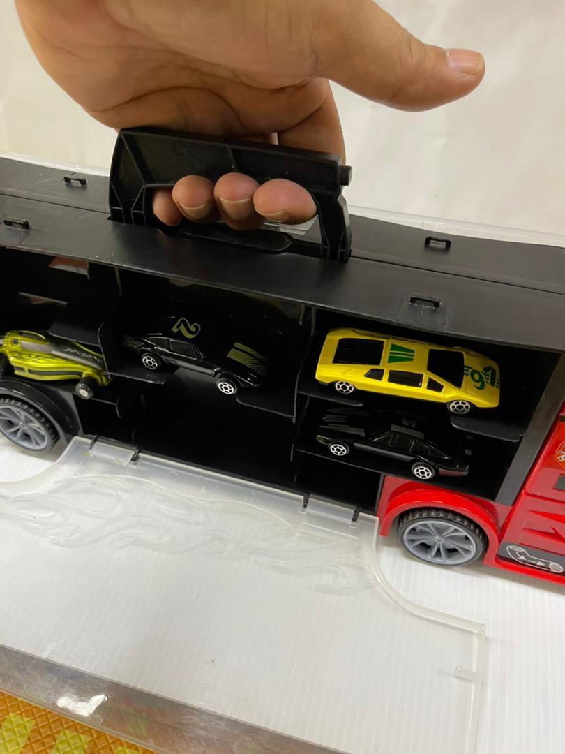 Deao Transporter Truck Playset Carrier include 4pcs Car, Hobbies & Toys ...