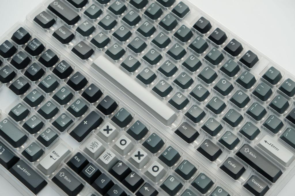 Doubleshot ABS Apollo Keycaps Grey White Theme In Stock Mechanical ...