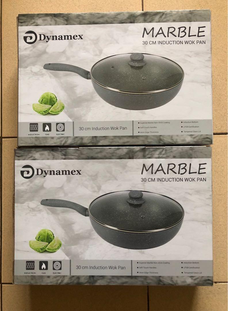 Dynamex 30cm Marble Induction Wok Pan, Furniture & Home Living ...