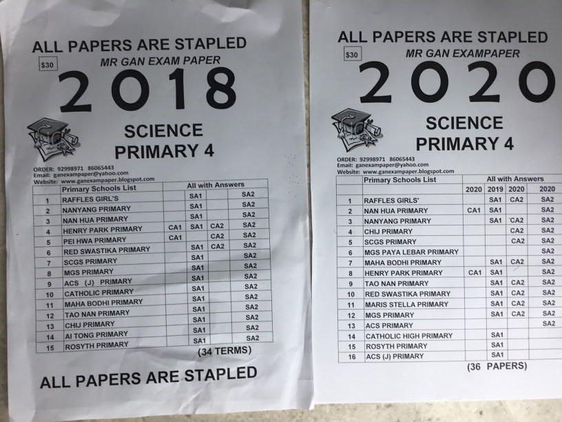 Exam paper P4 Science 2020&2018, Hobbies & Toys, Books & Magazines ...