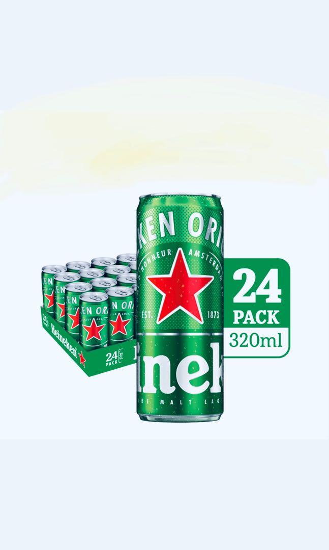 Heineken slim can 320ml, Food & Drinks, Alcoholic Beverages on Carousell