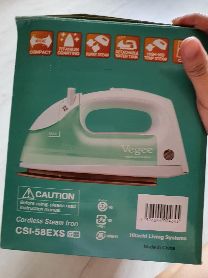 Hitachi Vegee Cordless Steam Iron, TV & Home Appliances, Irons ...